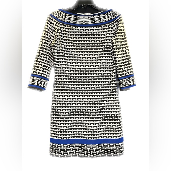 Max Studio | Dresses | Retro Mod Style Black White Dress Patterned With ...